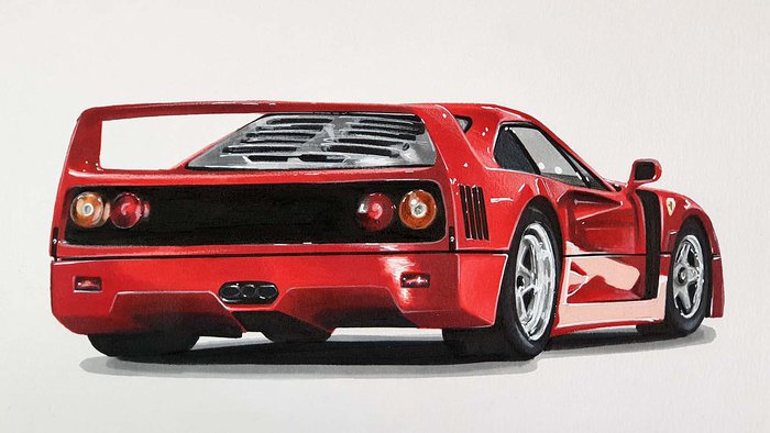 How to Draw a Ferrari F40 | Easy and Realistic Step-by-Step Tutorial